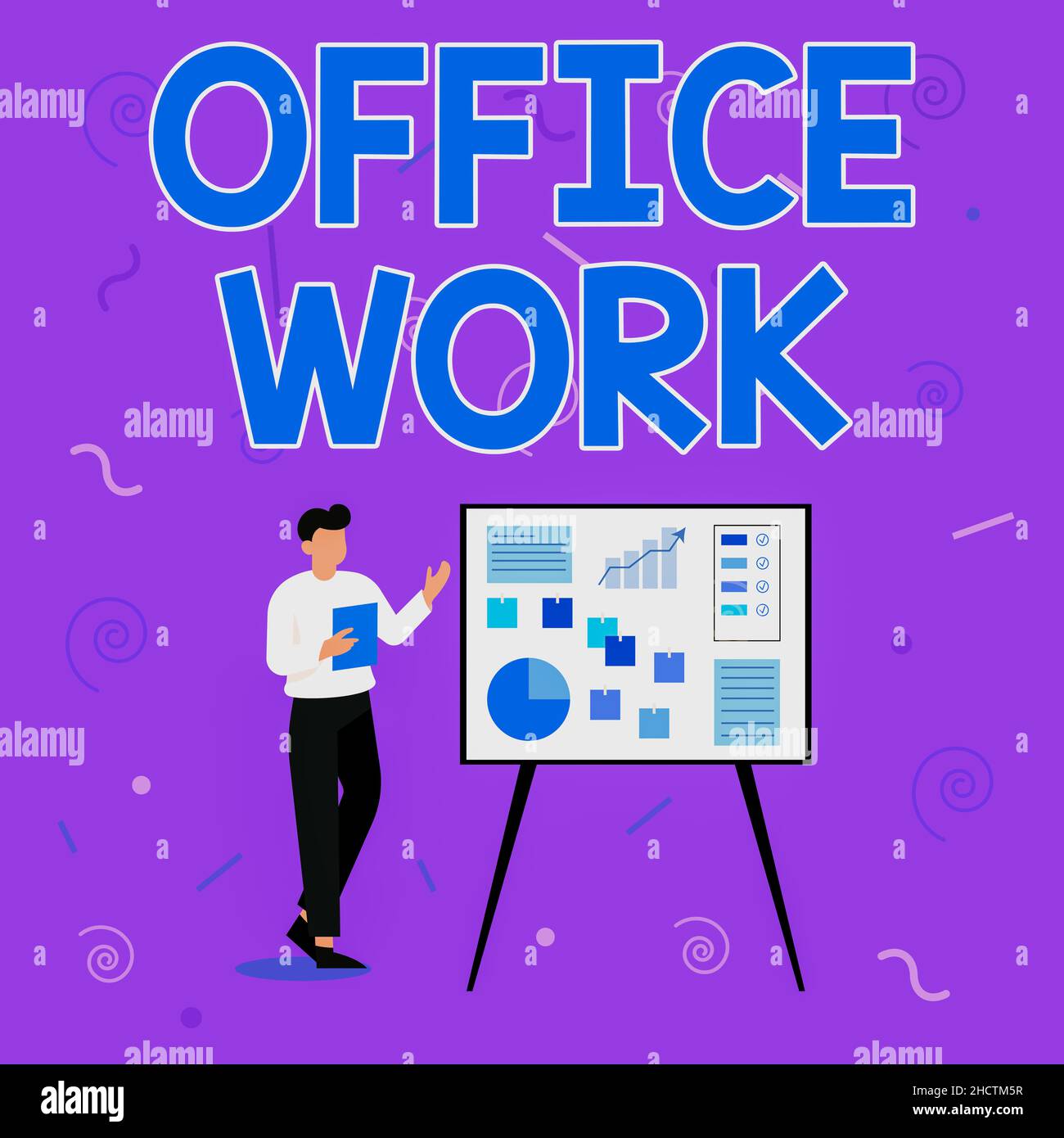 Hand writing sign Office Work. Business concept a work that primarily ...