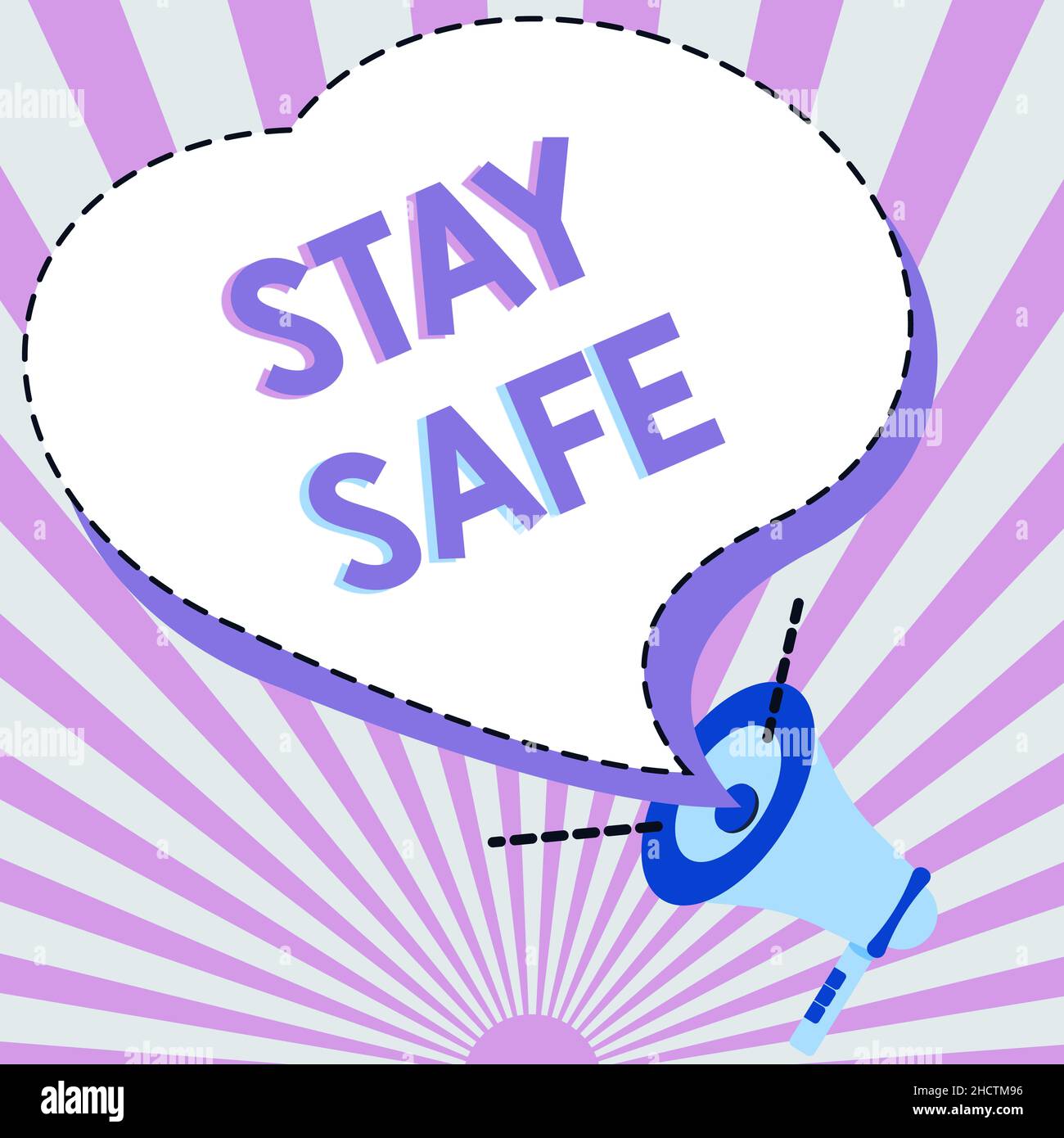 Conceptual caption Stay Safe. Word Written on secure from threat of ...