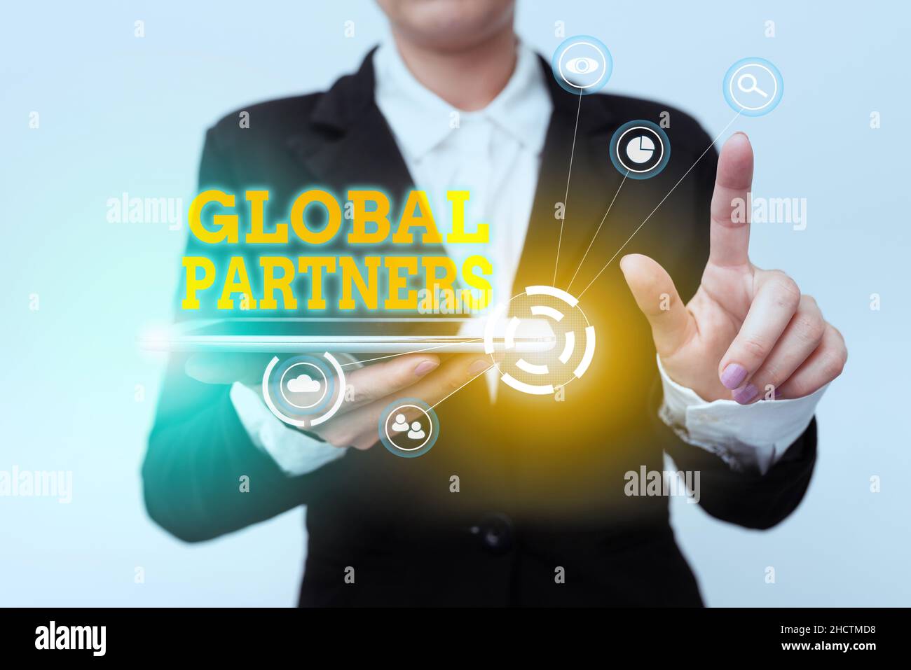 Text showing inspiration Global Partners. Business concept Two or more ...