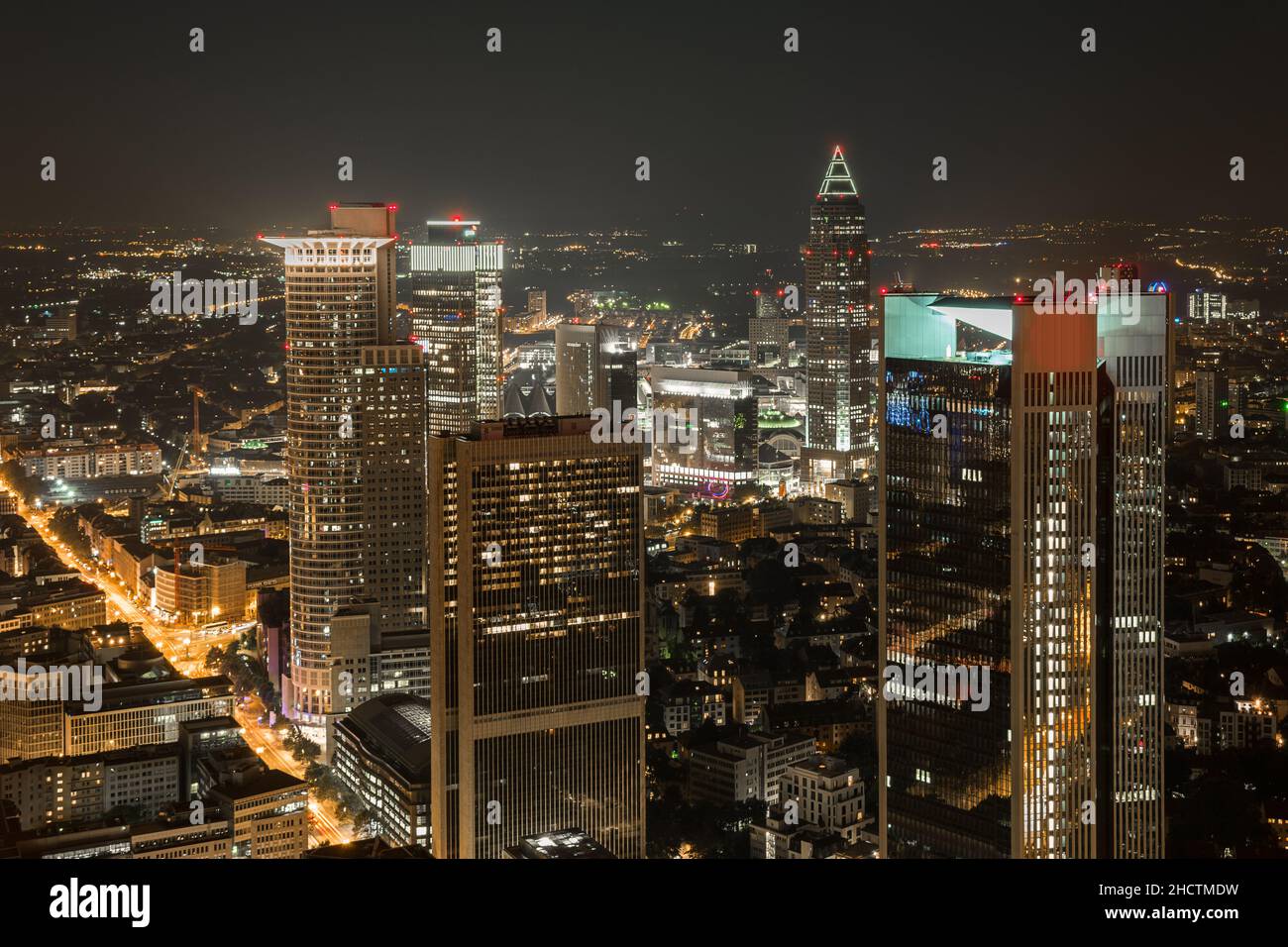 aerial view of Frankfurt am Main by night Stock Photo - Alamy