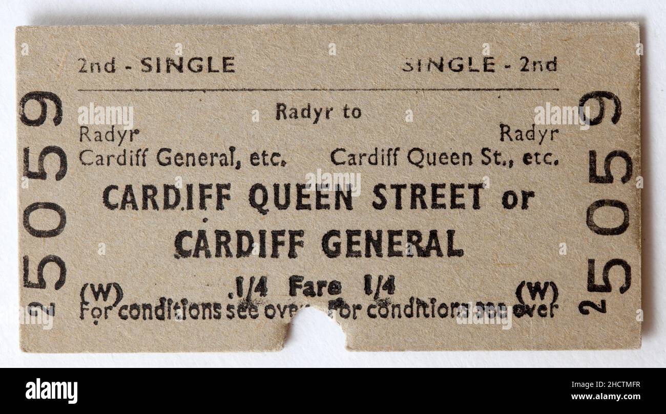 Old 1960s British Railway Train Ticket Stock Photo - Alamy