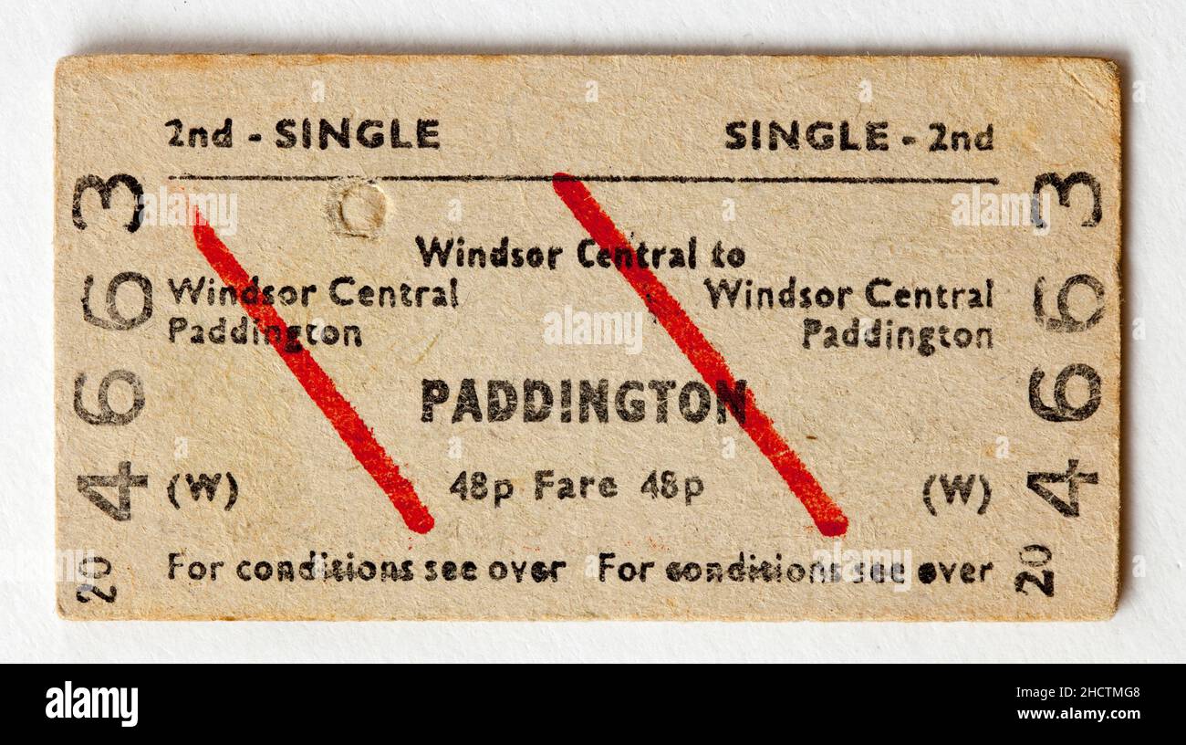 Old 1960s British Railway Train Ticket Stock Photo - Alamy