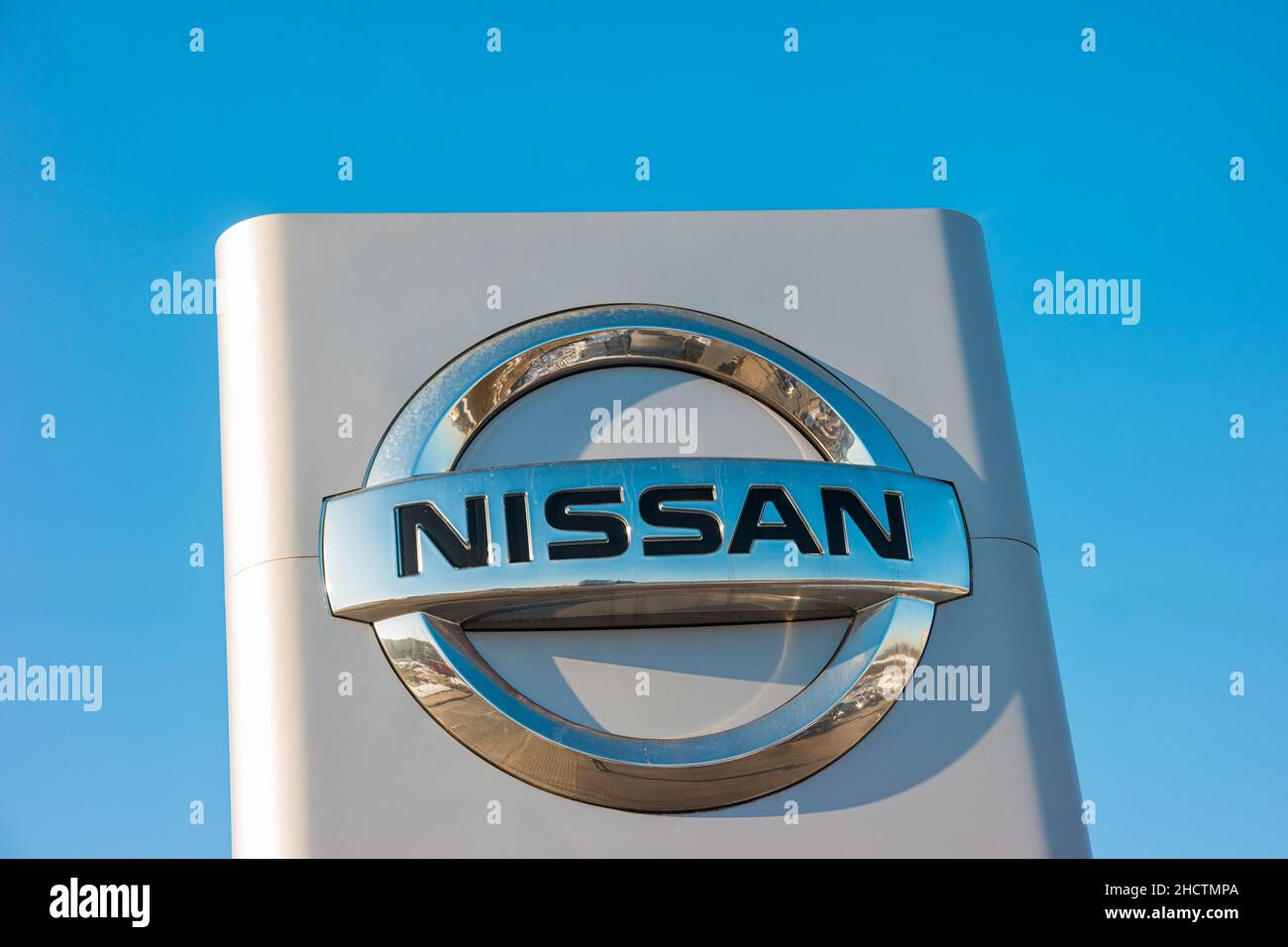nIssan automobile dealership Sign. Nissan Motor Corporation is a ...
