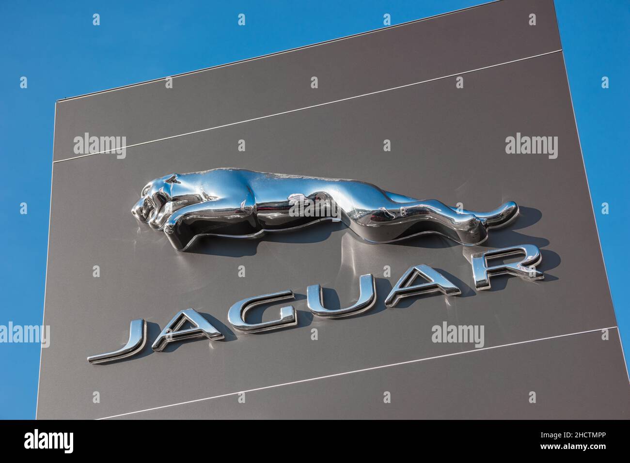 Brand logo of Jaguar. Jaguar/Land Rover is a British multinational car ...