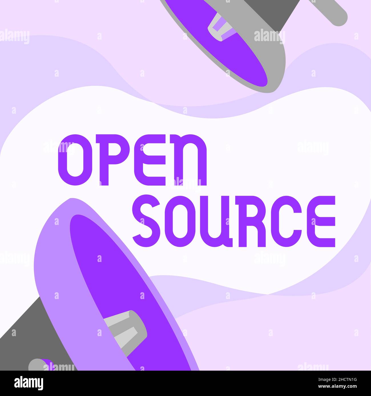 Hand writing sign Open Source. Word for contains the source code that can be modified and ...