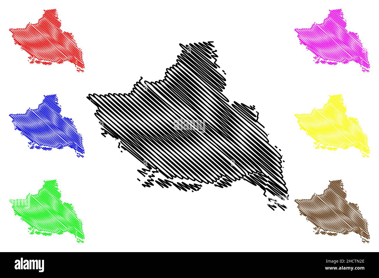 Saran district (Bihar State, division, Republic of India) map vector ...