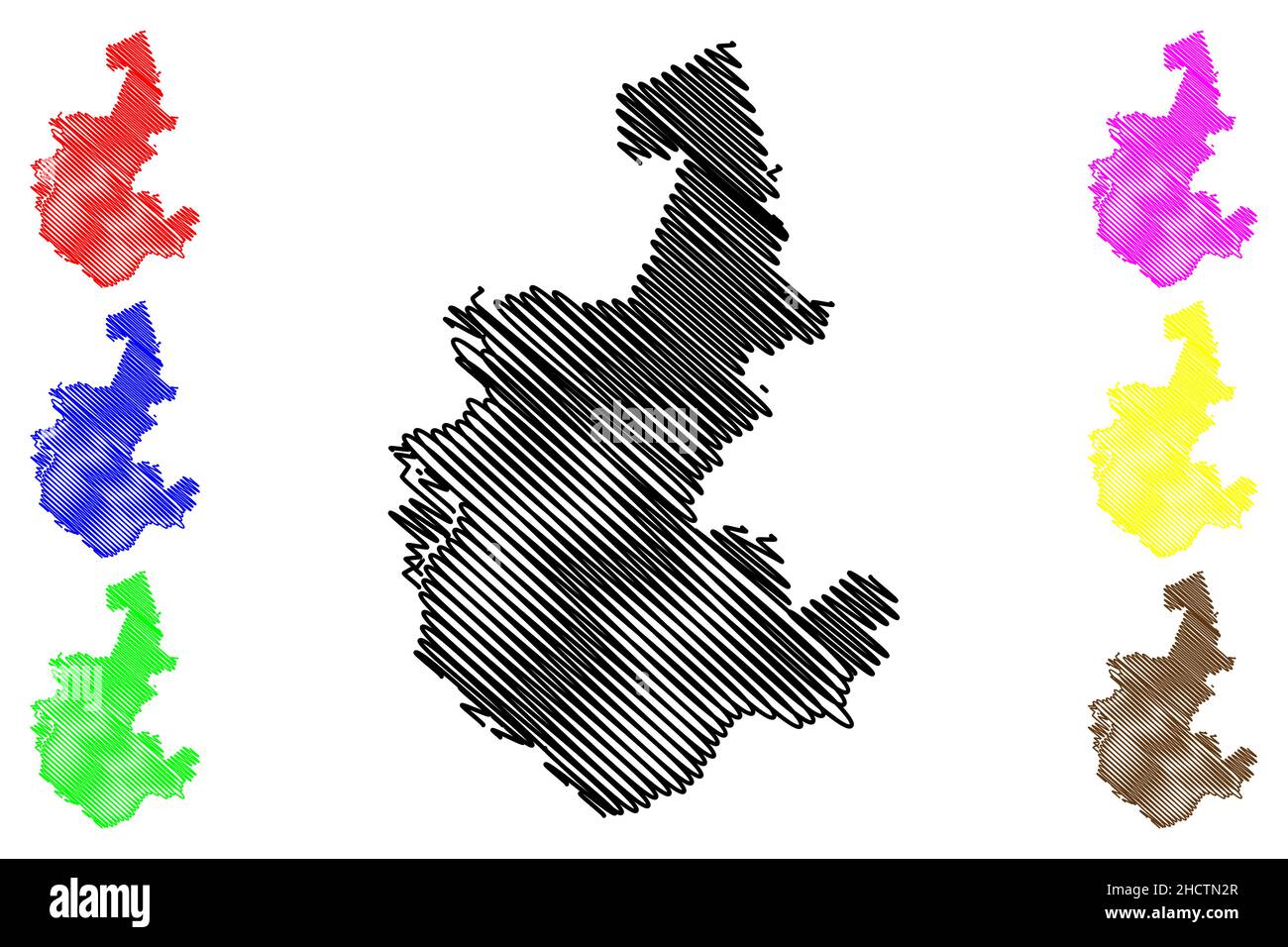 Sambalpur district (Odisha State, Republic of India) map vector ...