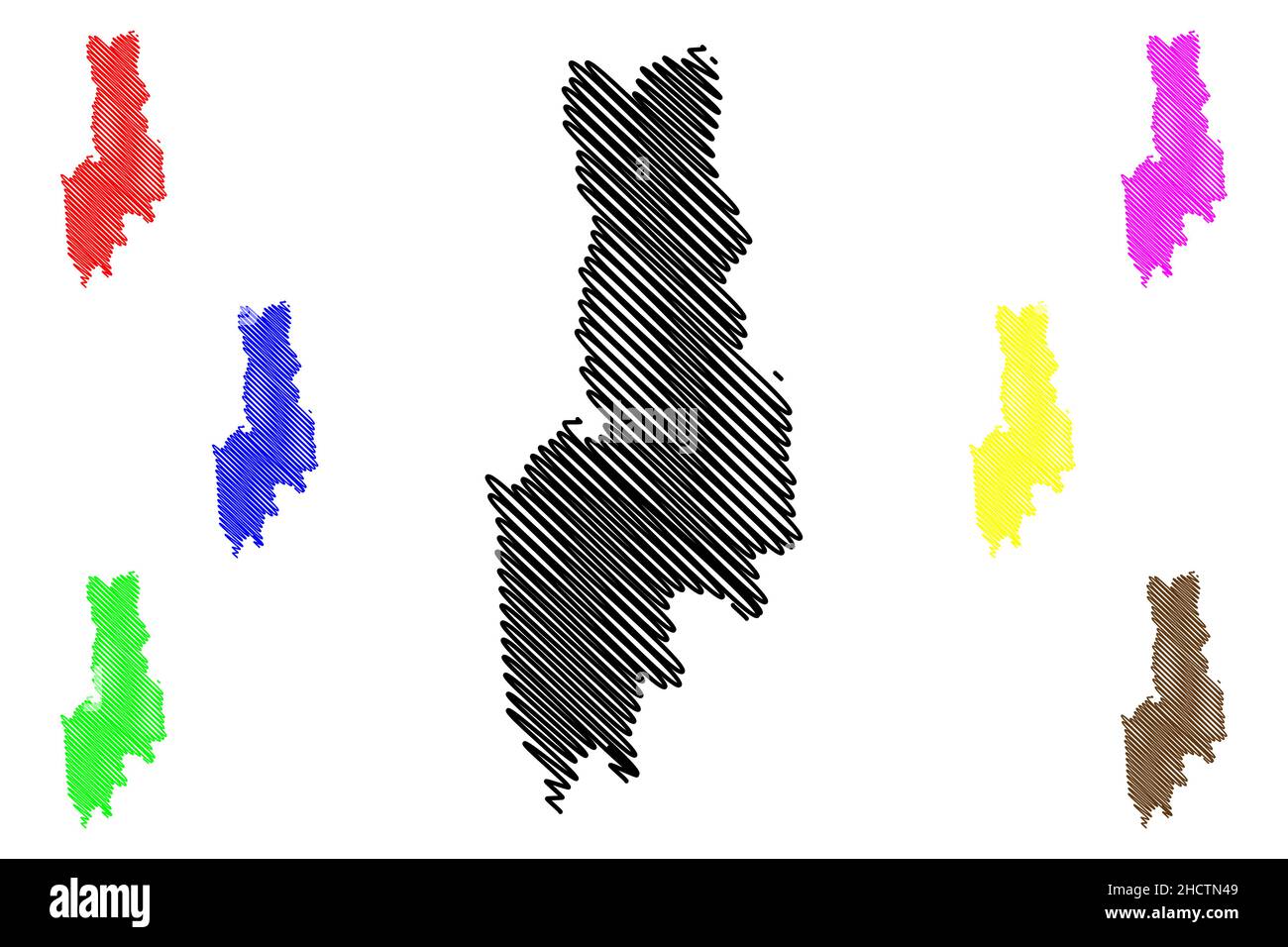 Saiha district (Mizoram State, Republic of India) map vector ...