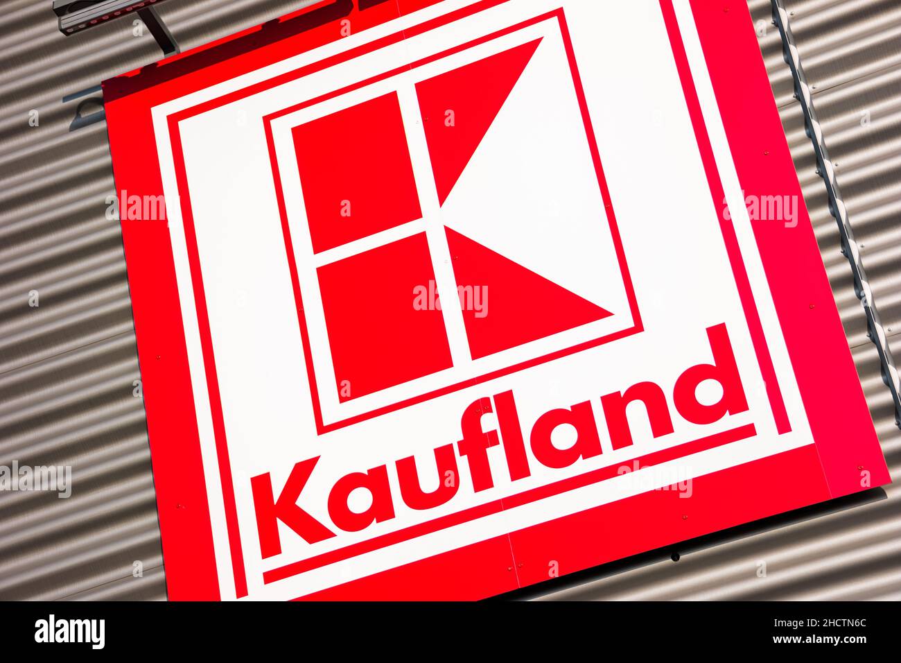 Kaufland Store Sign. It opened its first store in 1984 in NeckarsulmIs ...