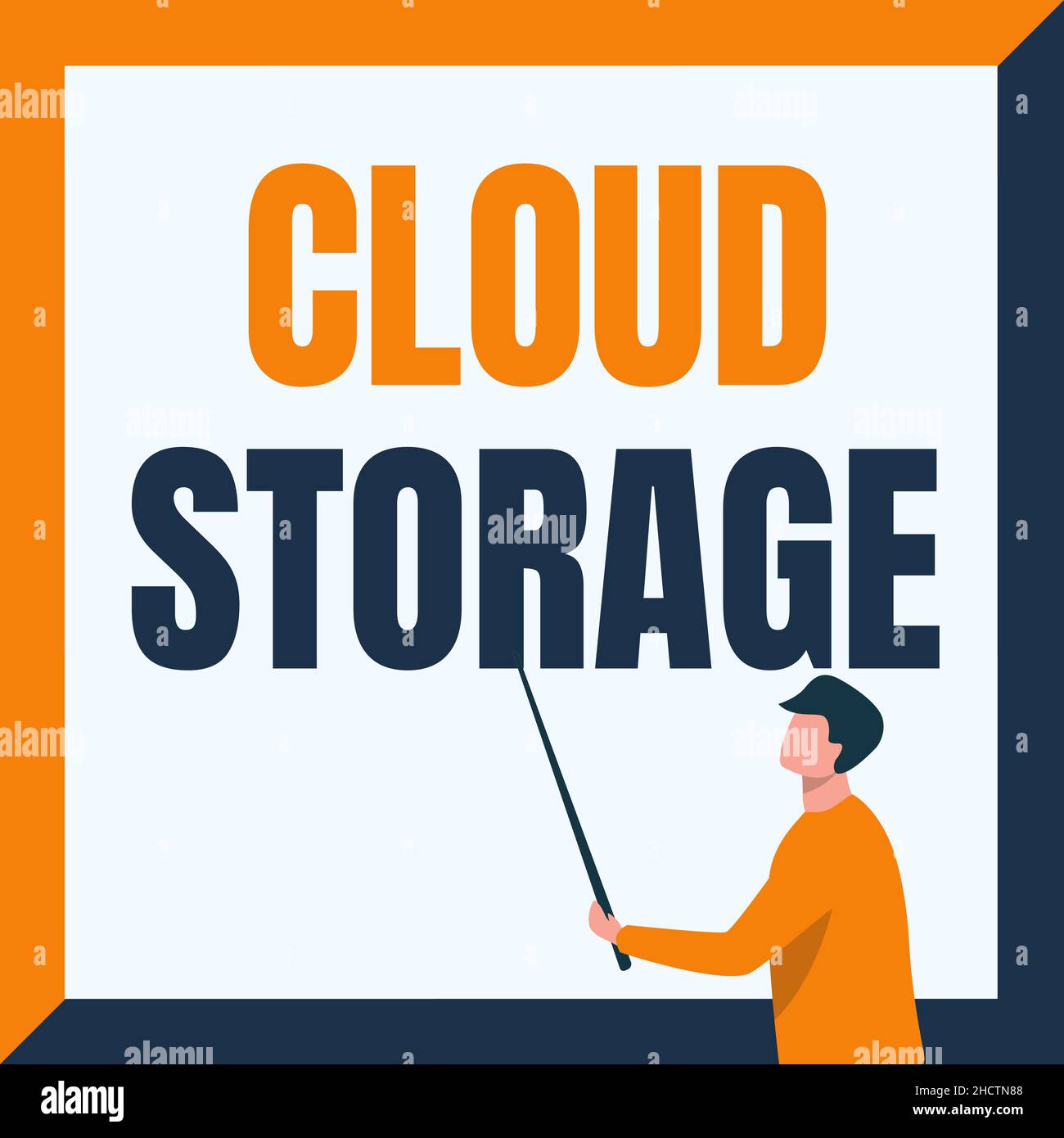 Conceptual display Cloud Storage. Concept meaning computing connect devices to cloud data on ...