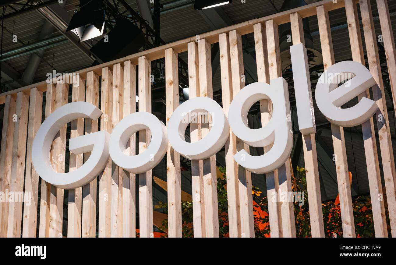 Google logo sign. Google is a multinational technology company ...