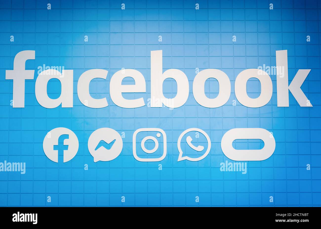 Facebook logo with social media icon. Facebook is a popular social ...