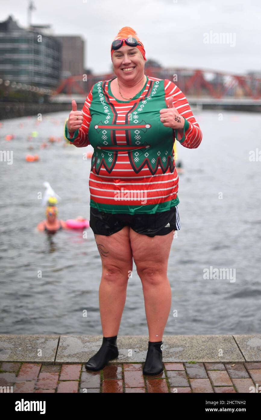 EDITORIAL USE ONLY Claire Kitchen poses as she leaves the water during ...