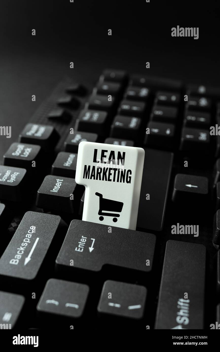 Sign displaying Lean Marketing. Conceptual photo in charge of testing ...