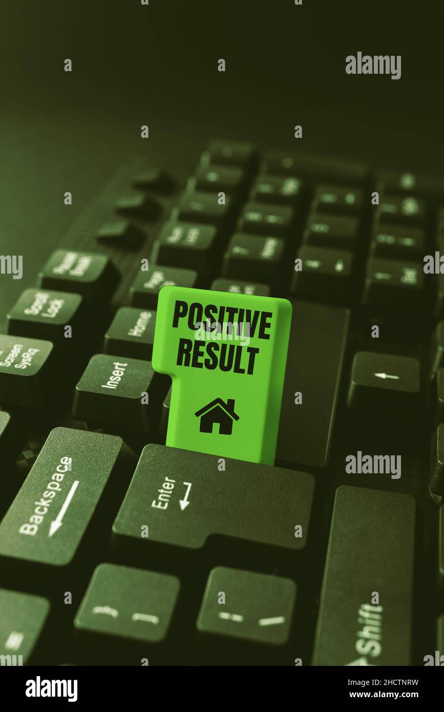 Handwriting text Positive Result. Business approach shows that a person ...