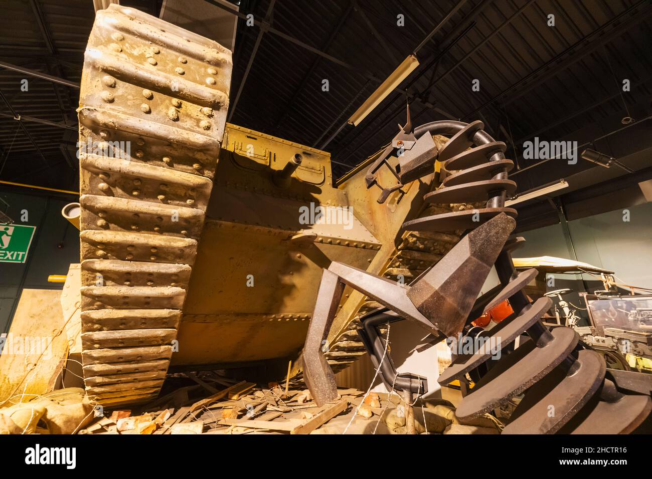 England, Dorset, Bovington Camp, The Tank Museum, Display of WWI Tank ...
