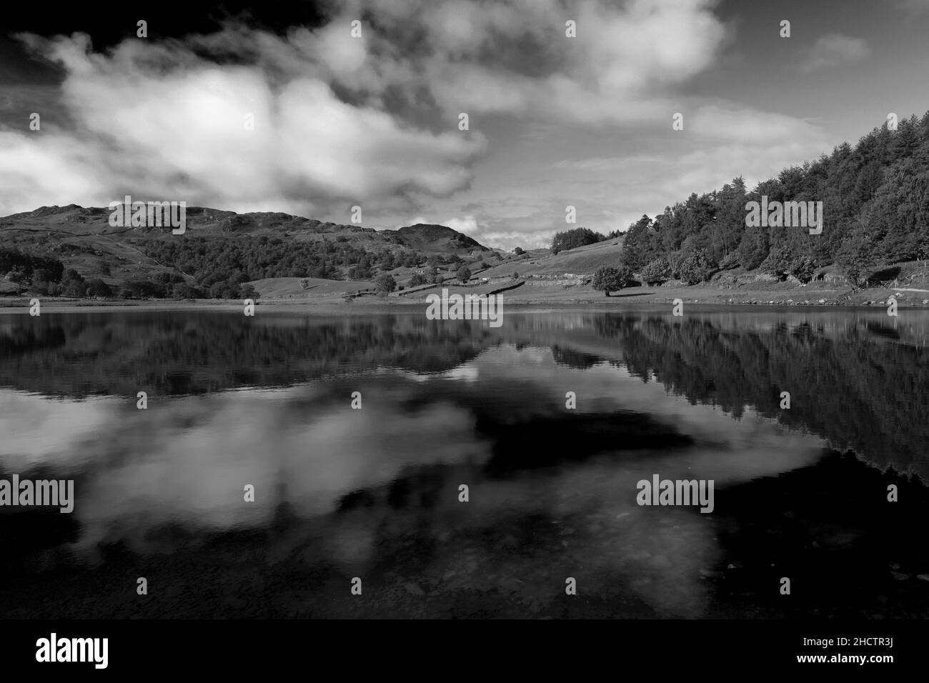 Summer view over Watendlath Tarn, Lake District National Park, Cumbria ...