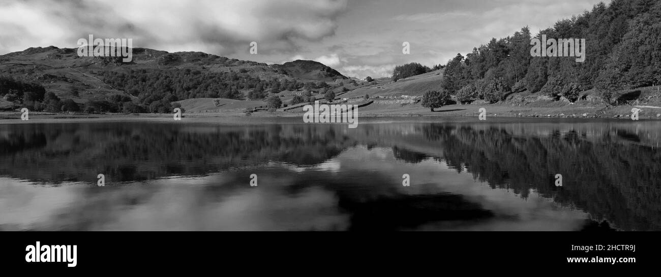 Summer view over Watendlath Tarn, Lake District National Park, Cumbria ...