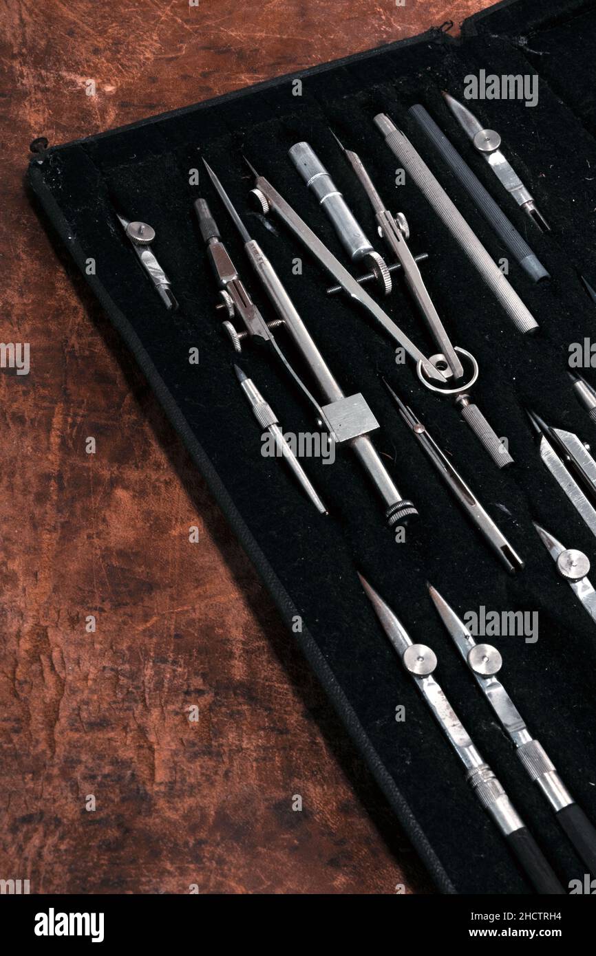 Geometry set protractor compass hi-res stock photography and images - Alamy