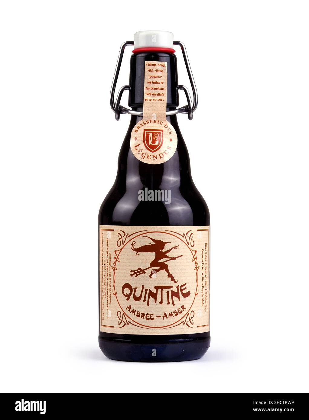 BRUSSELS, BELGIUM - DECEMBER 31, 2021 : Bottle of Quintine Beer on ...