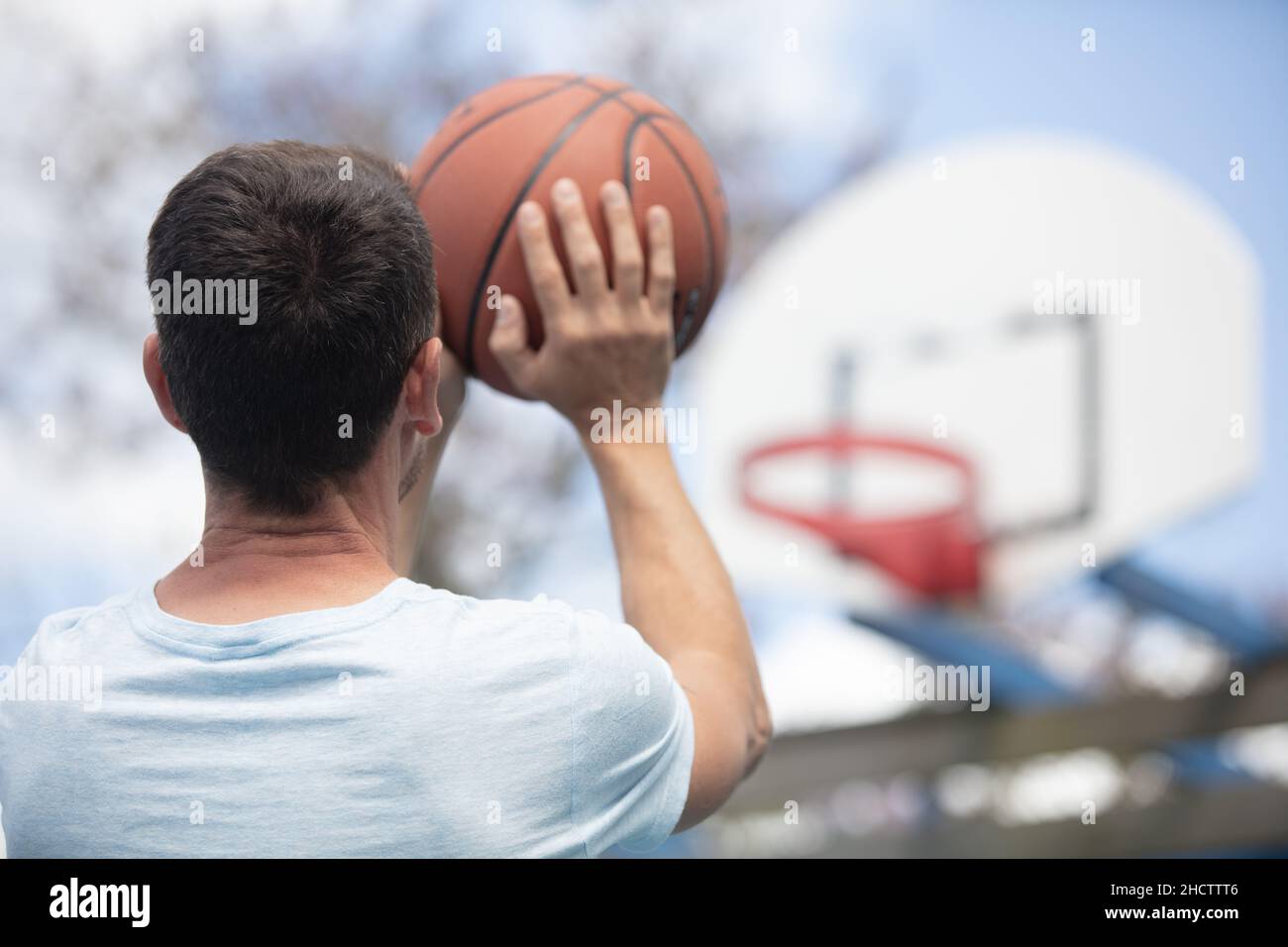 Basketball player shooting a free throw hi-res stock photography and ...