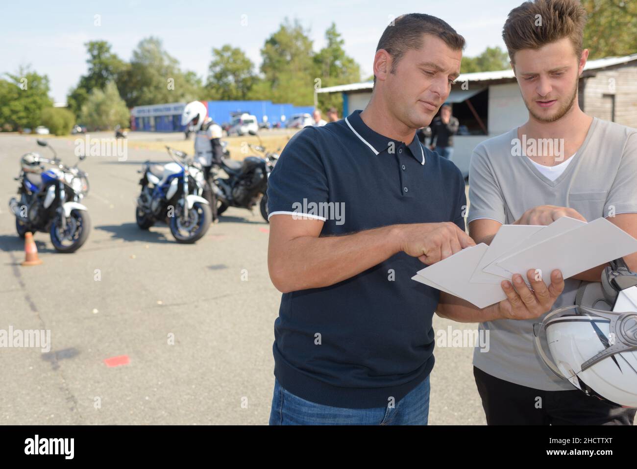 driving school track driving license Stock Photo - Alamy