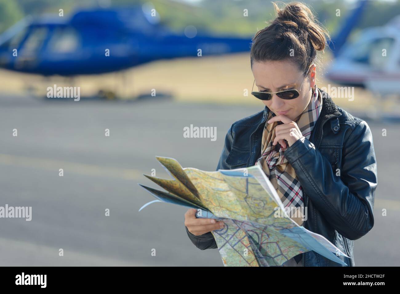 Woman plane worried hi-res stock photography and images - Alamy