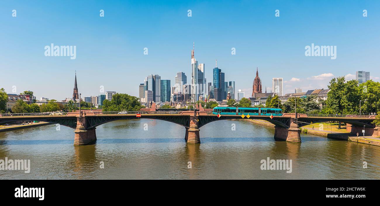 Frankfurt Sykline at summer, germany Stock Photo - Alamy
