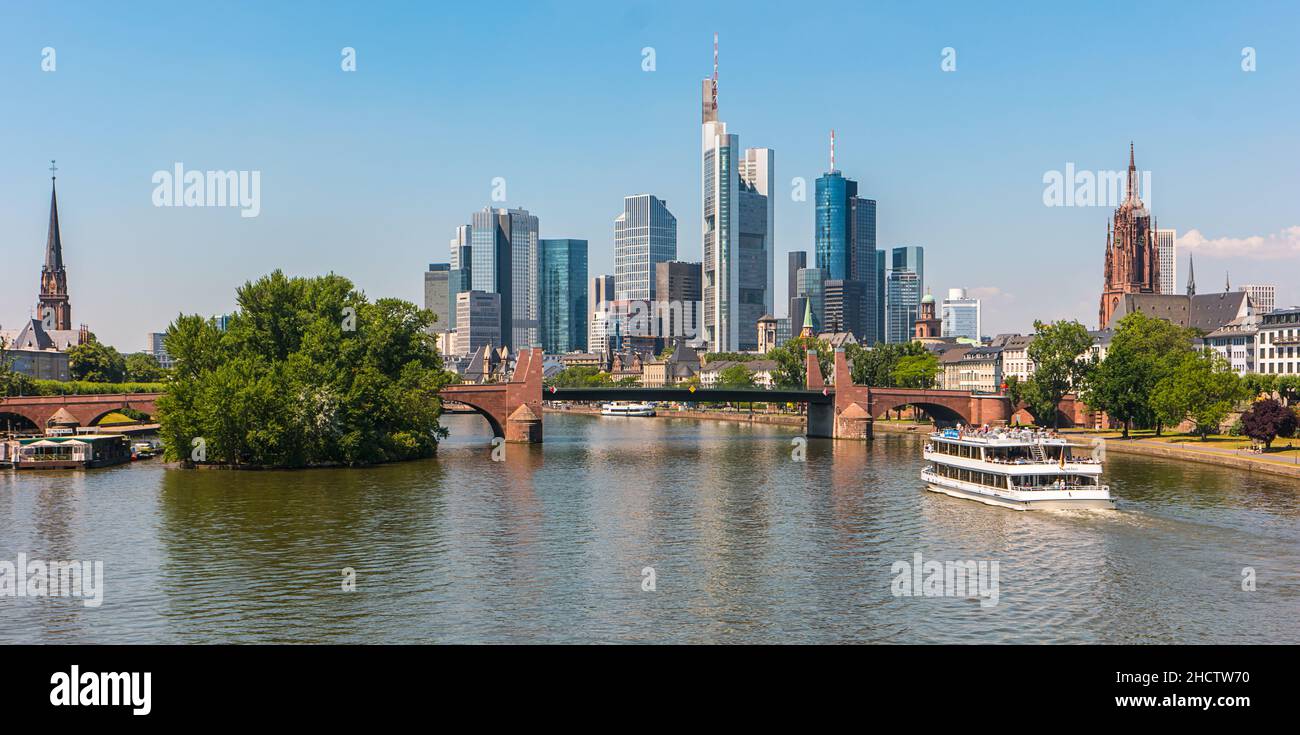 Frankfurt Sykline at summer, germany Stock Photo - Alamy