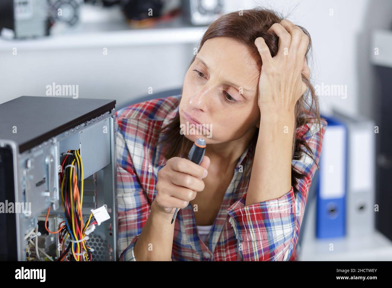Person fixing computer angry hi-res stock photography and images - Alamy