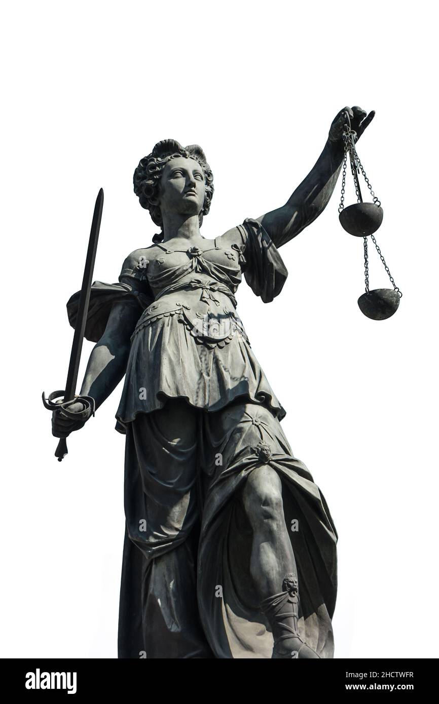 justice - justizia isolated on white background Stock Photo - Alamy