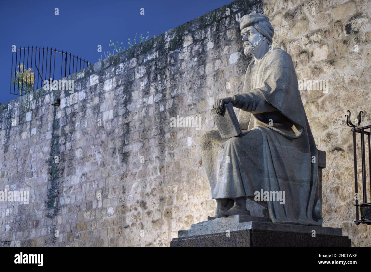 CORDOBA, SPAIN-DECEMBER 25, 2021: Statue of Ibn Rushd (Averroes), "The ...