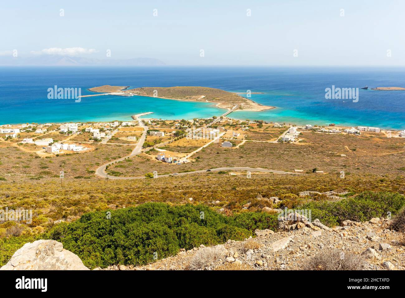 Diakofti port at the Greek island of Kythira. The shipwreck of the ...