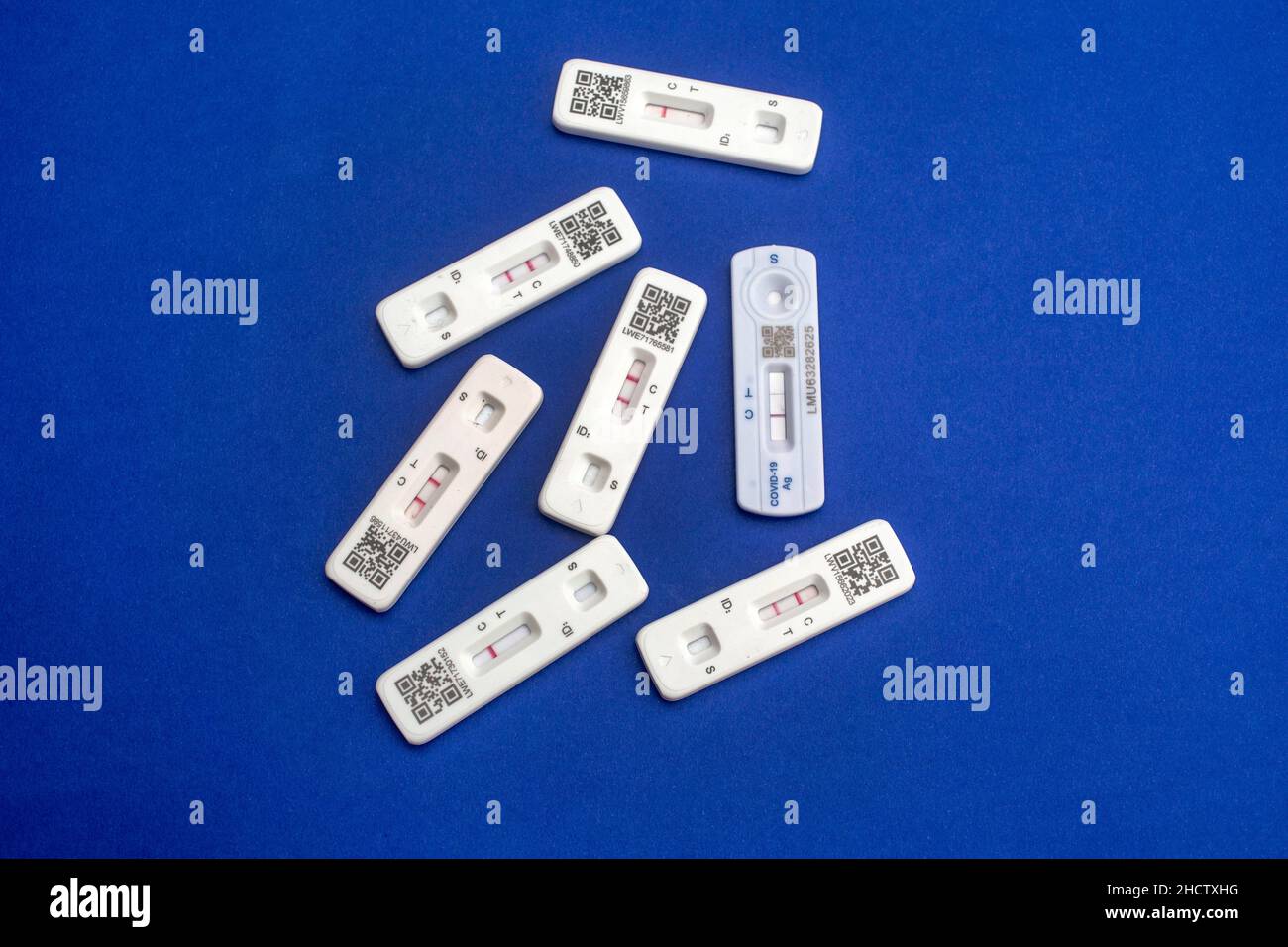 Quick testing for Covid-19 / SARS-CoV-2 infection concept: Several ...