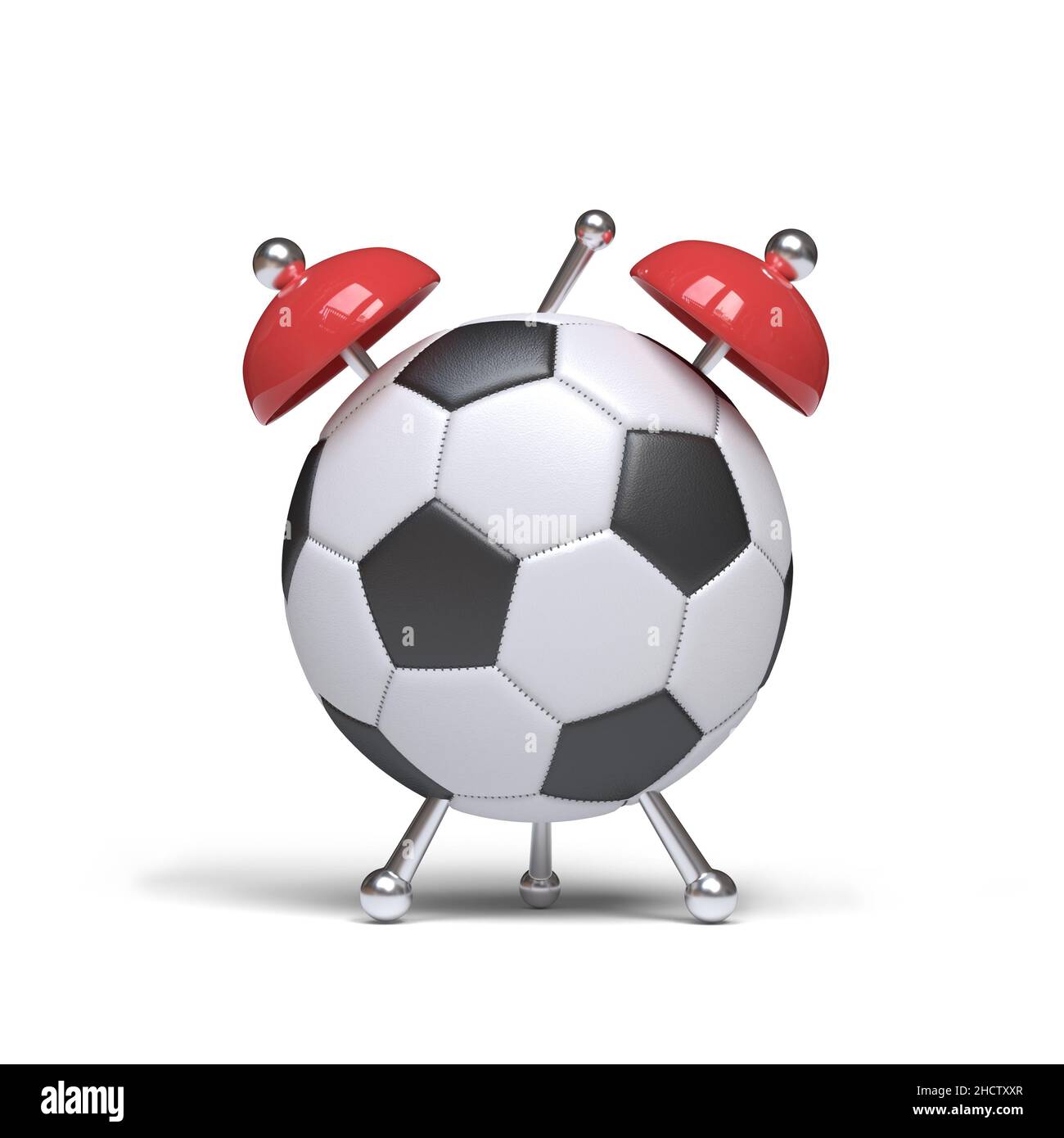 Soccer ball alarm concept. 3D illustration Stock Photo - Alamy