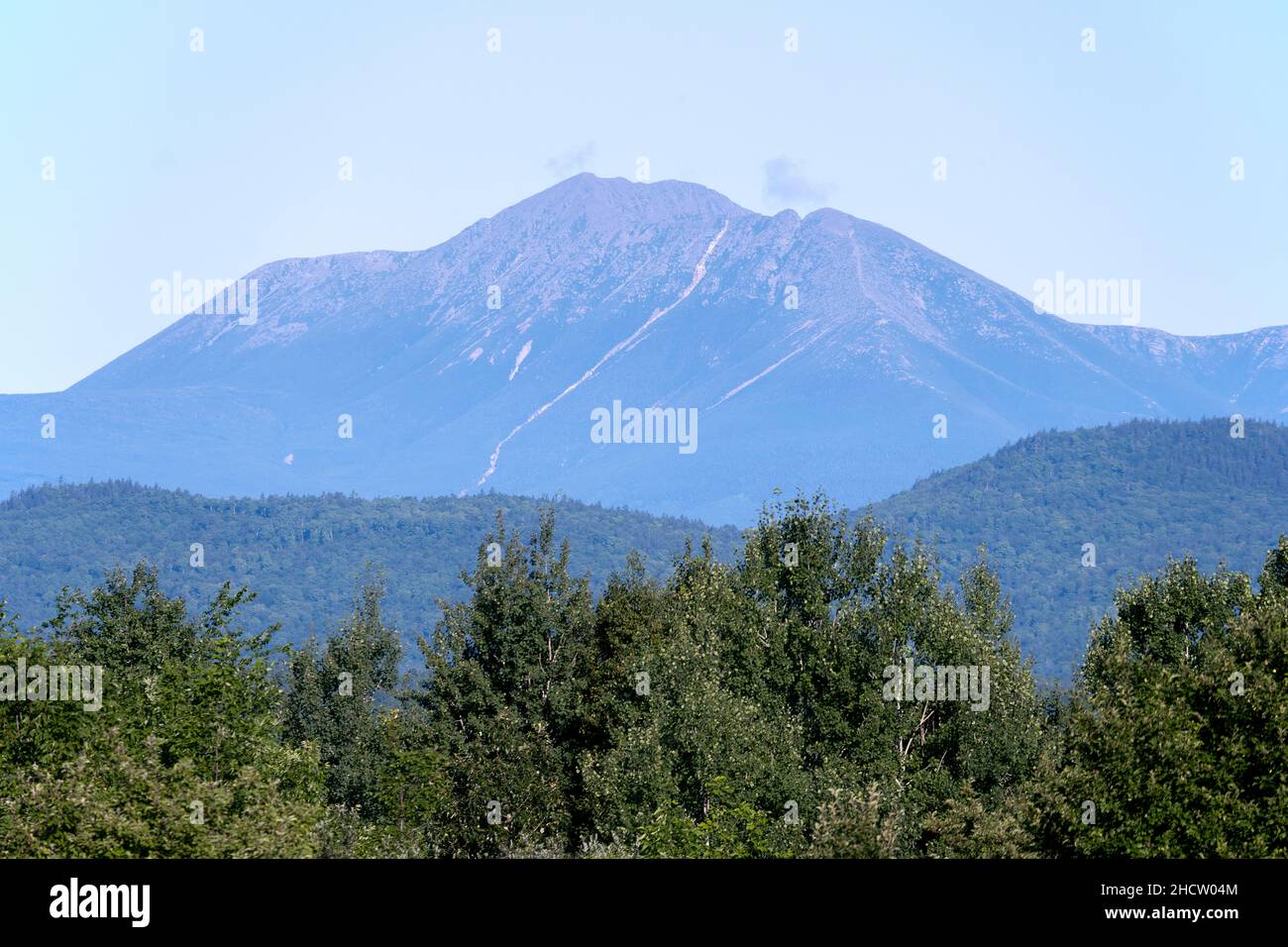 Maine's Iconic Mount Katahdin Stock Photo - Alamy