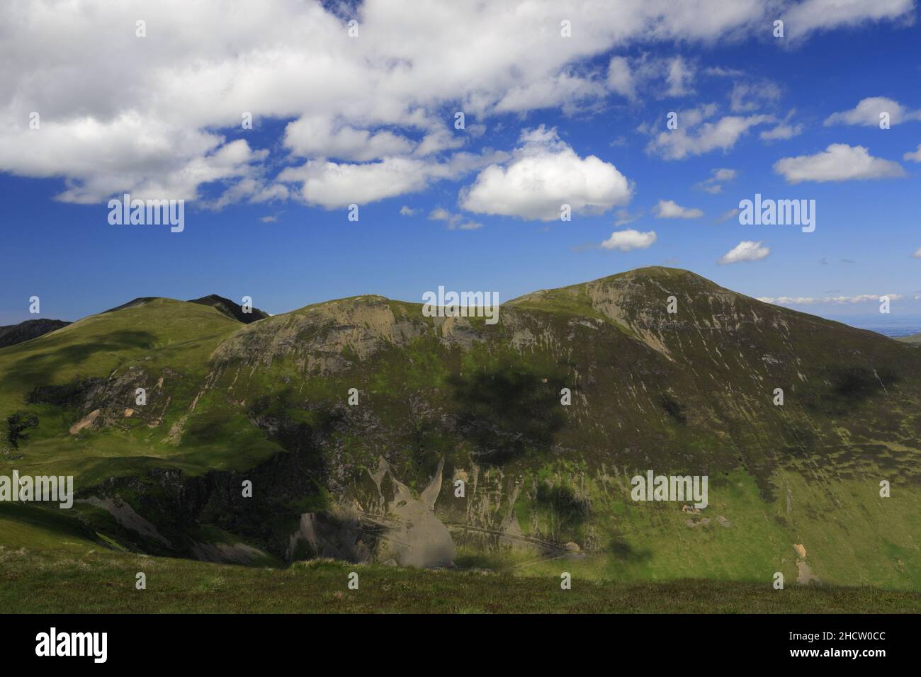 View to Grisedale Pike fell above the Coledale Hause valley, Lake ...