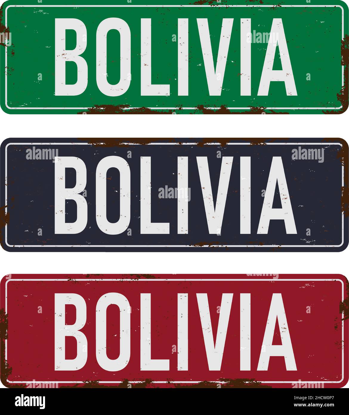 Bolivia road sign set isolated on white background Stock Vector Image ...