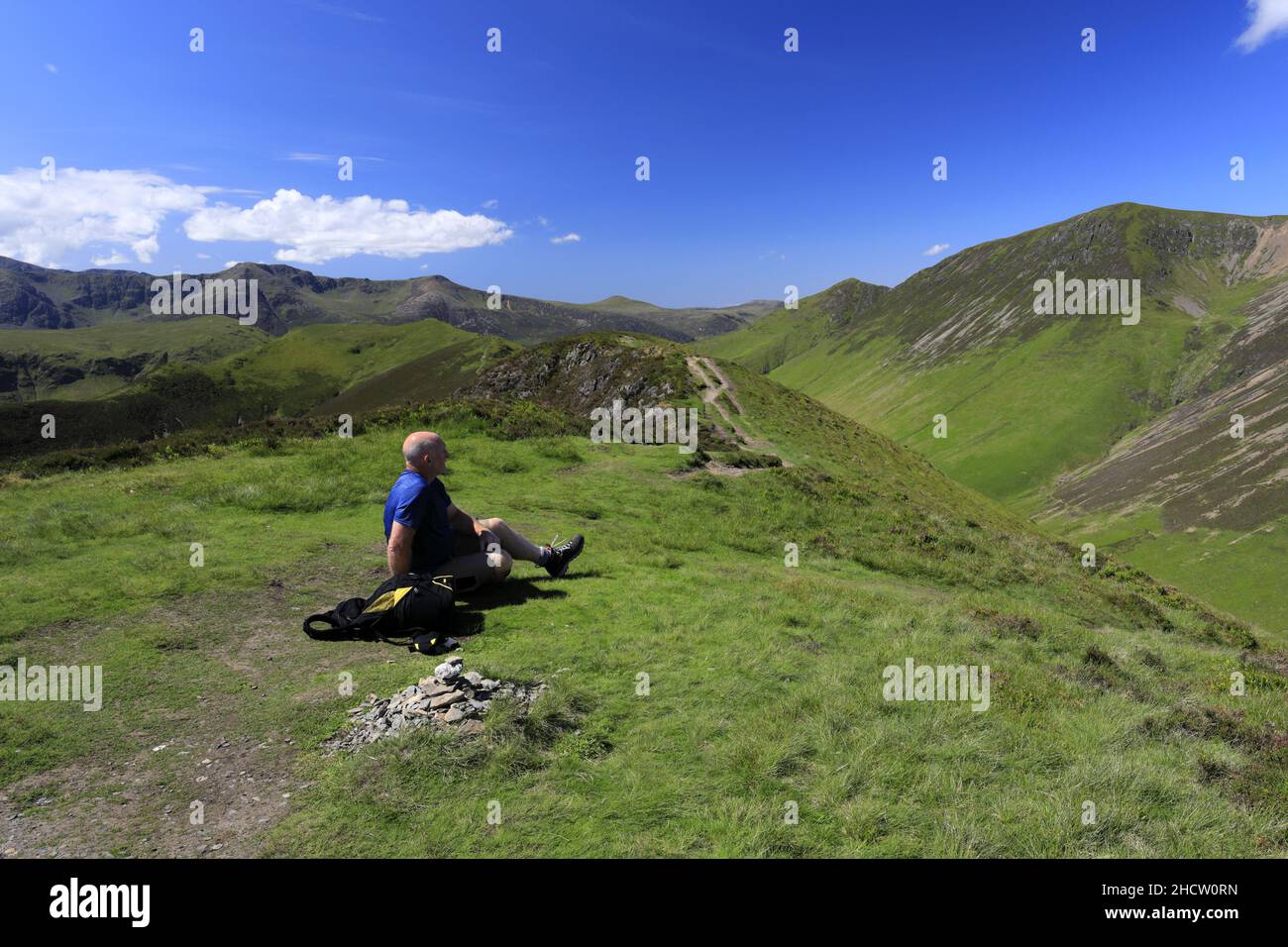 View of Ard Crags fell above Newlands pass, Lake District National Park ...