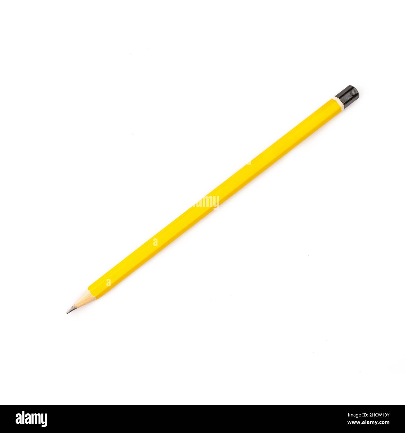yellow wooden pencil, isolated on white background Stock Photo - Alamy