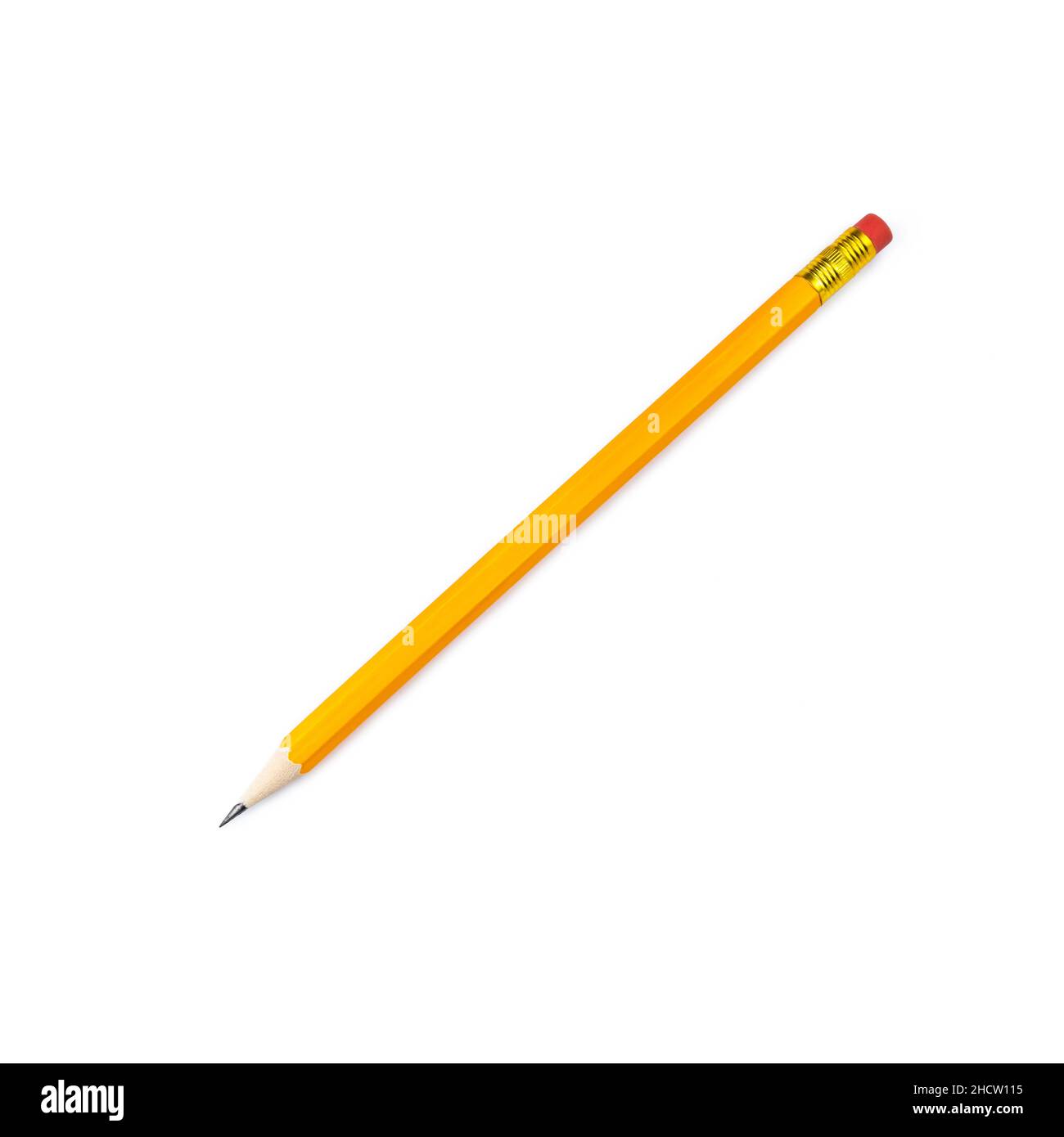 yellow pencil, isolated on white background Stock Photo - Alamy