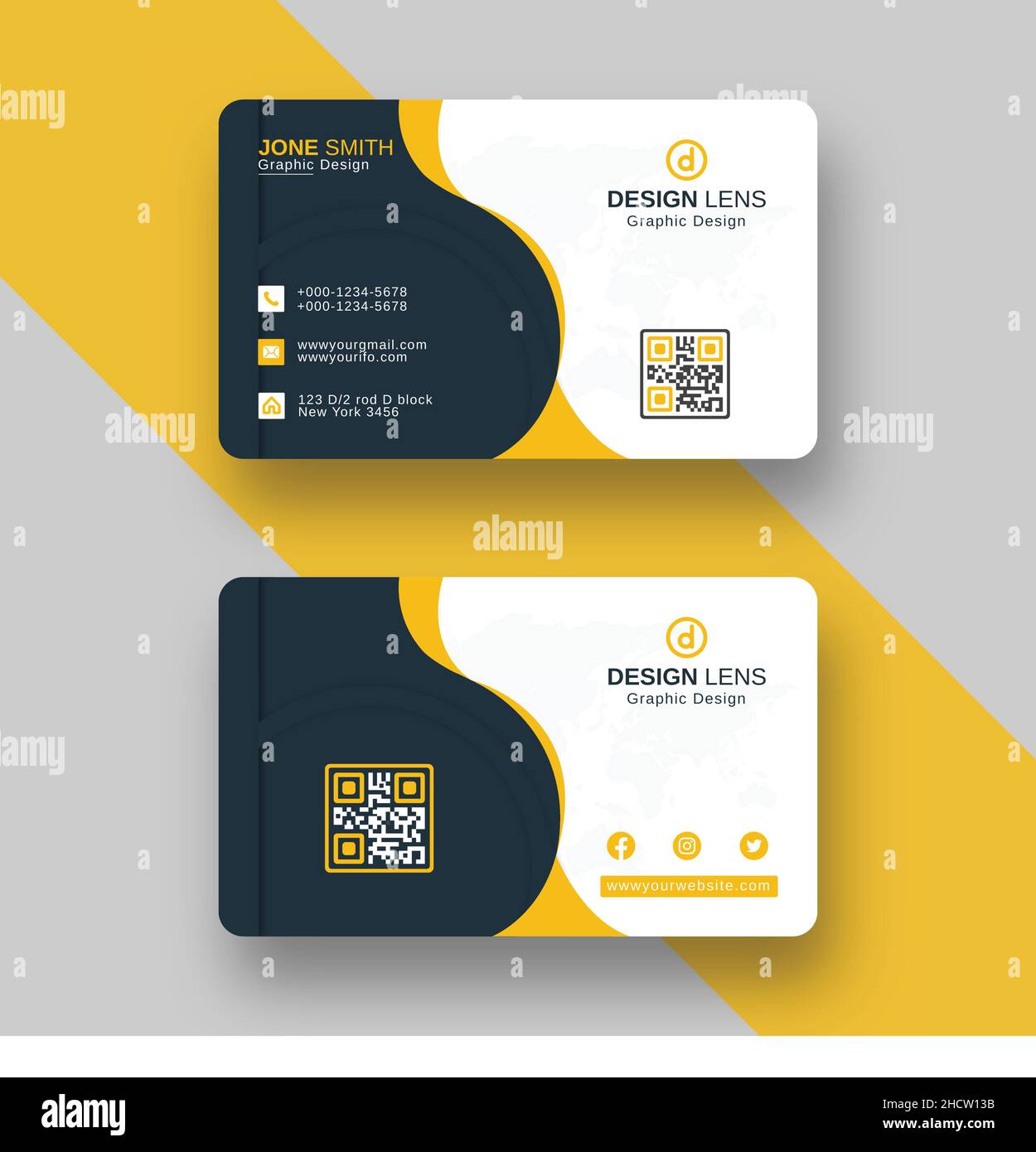 Unique And Modern Black Orange Corporate Business Card Template Stock ...