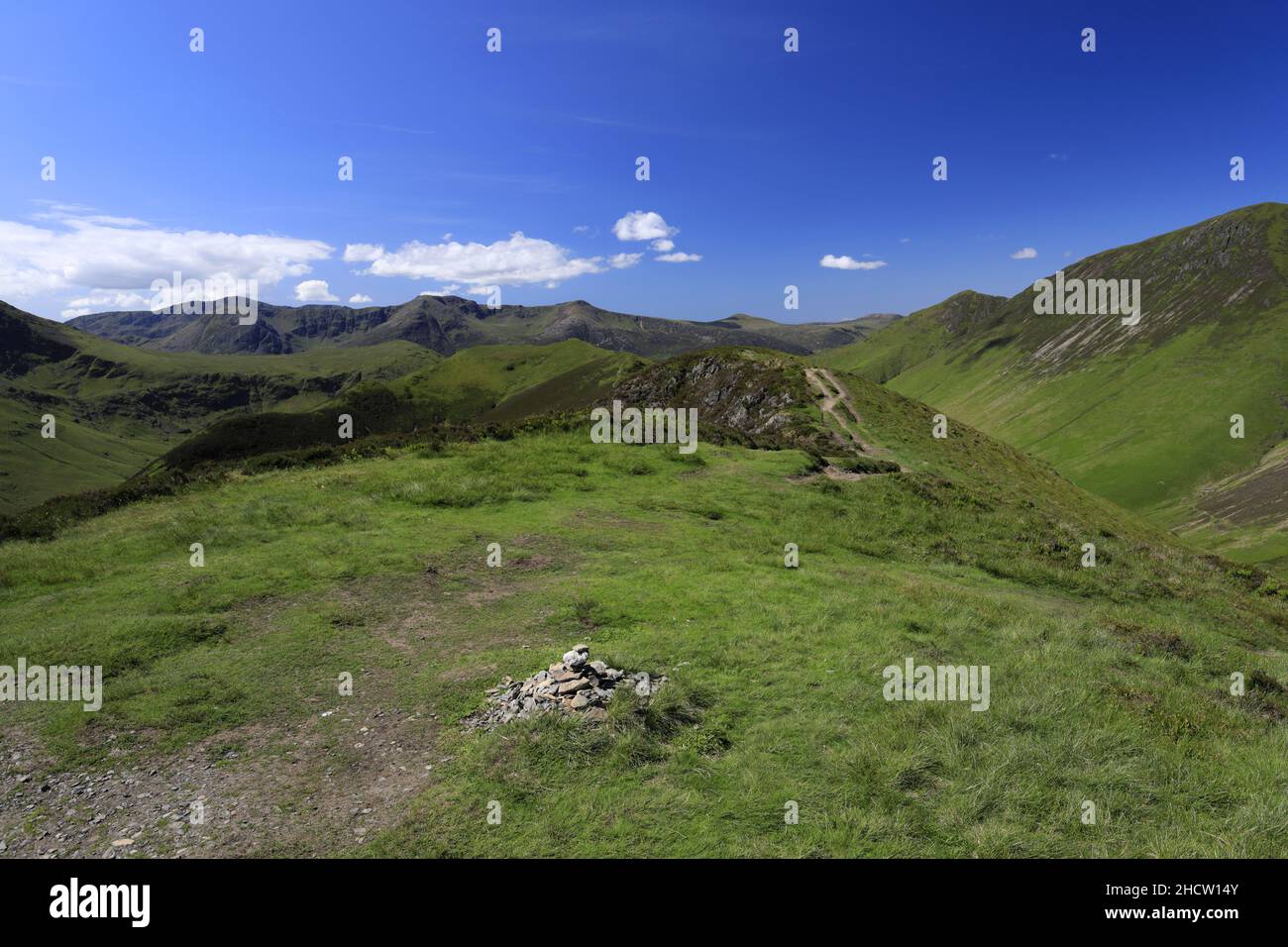 View of Ard Crags fell above Newlands pass, Lake District National Park ...