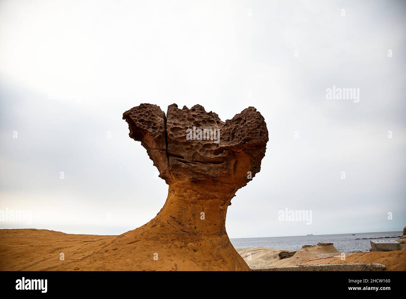 View of ancient rock formations at the Yehliu Geological park Stock ...