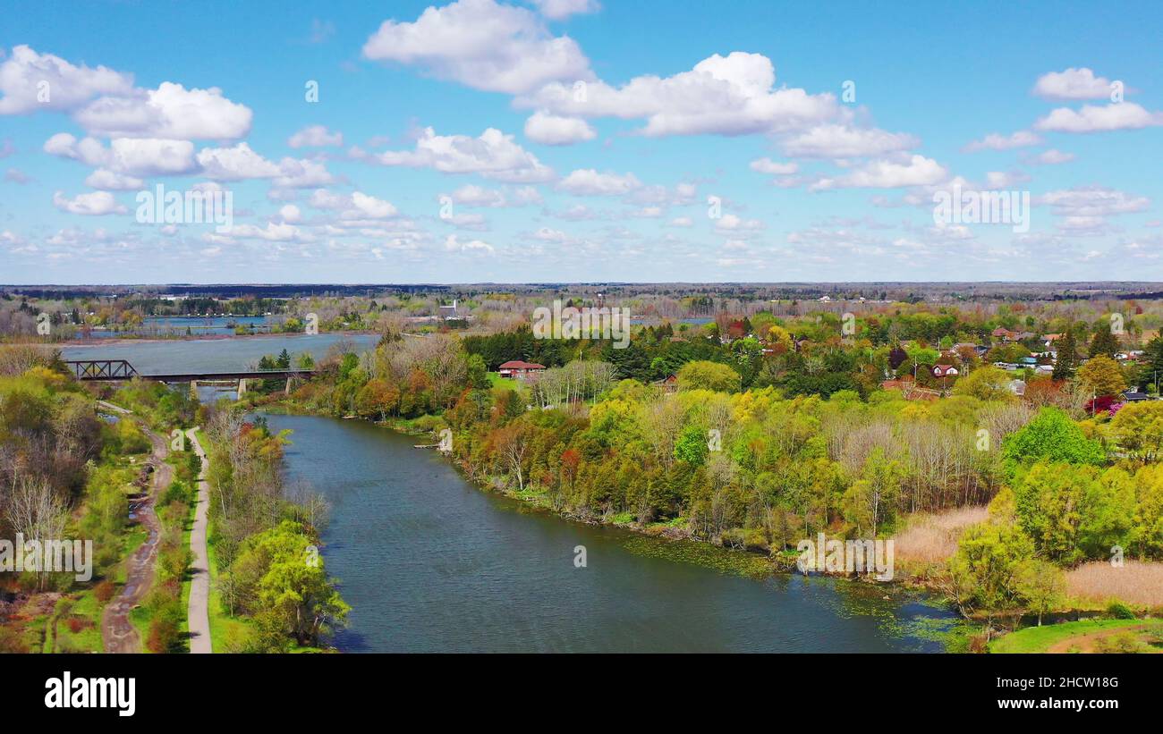 An aerial scene of the Waterford Ponds in Ontario, Canada Stock Photo ...