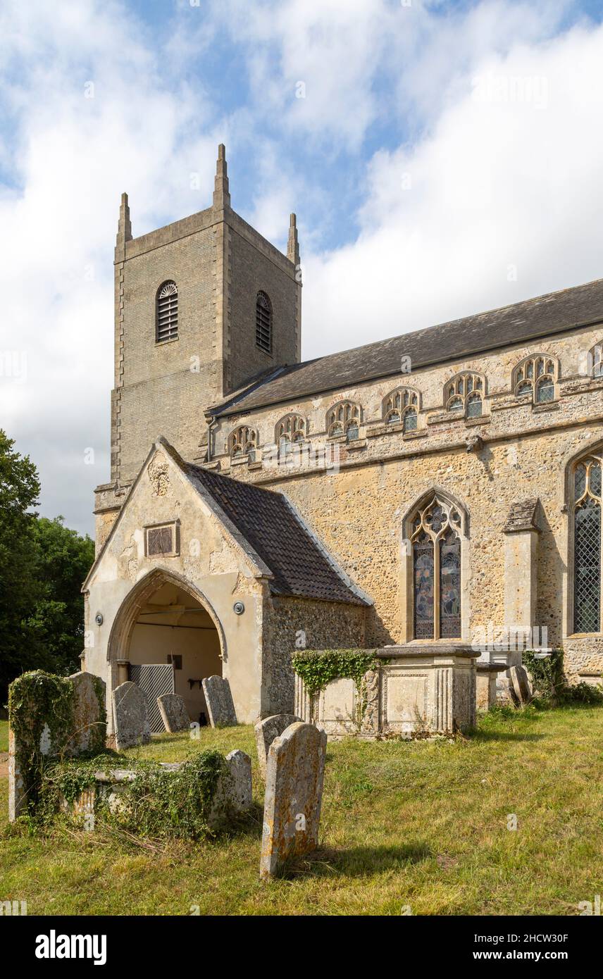 Village parish church of Saint Mary, Redgrave, Suffolk, England, UK ...