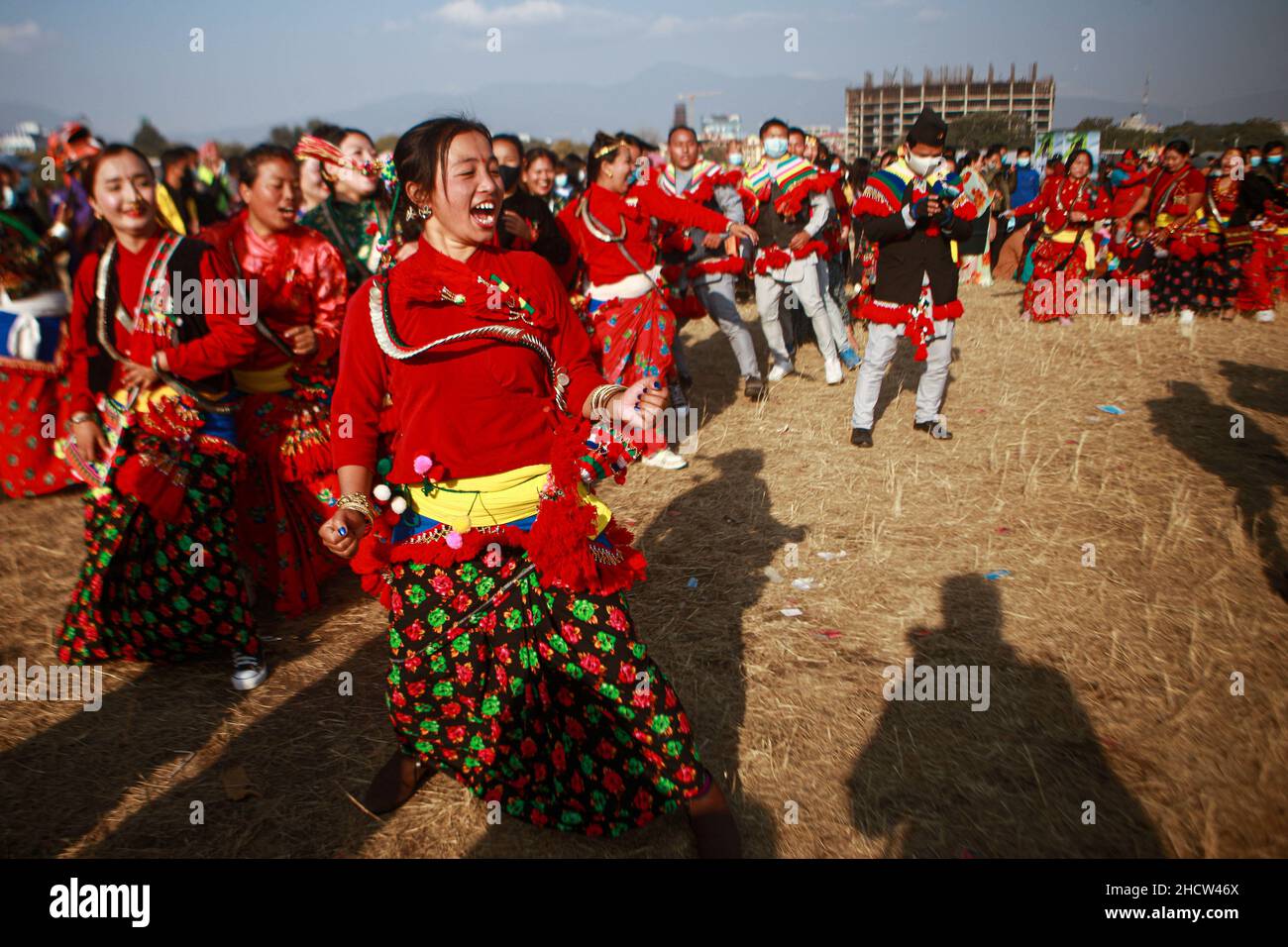 Bhaktapur, Bagmati, Nepal. 1st Jan, 2022. Locals clad in their ...