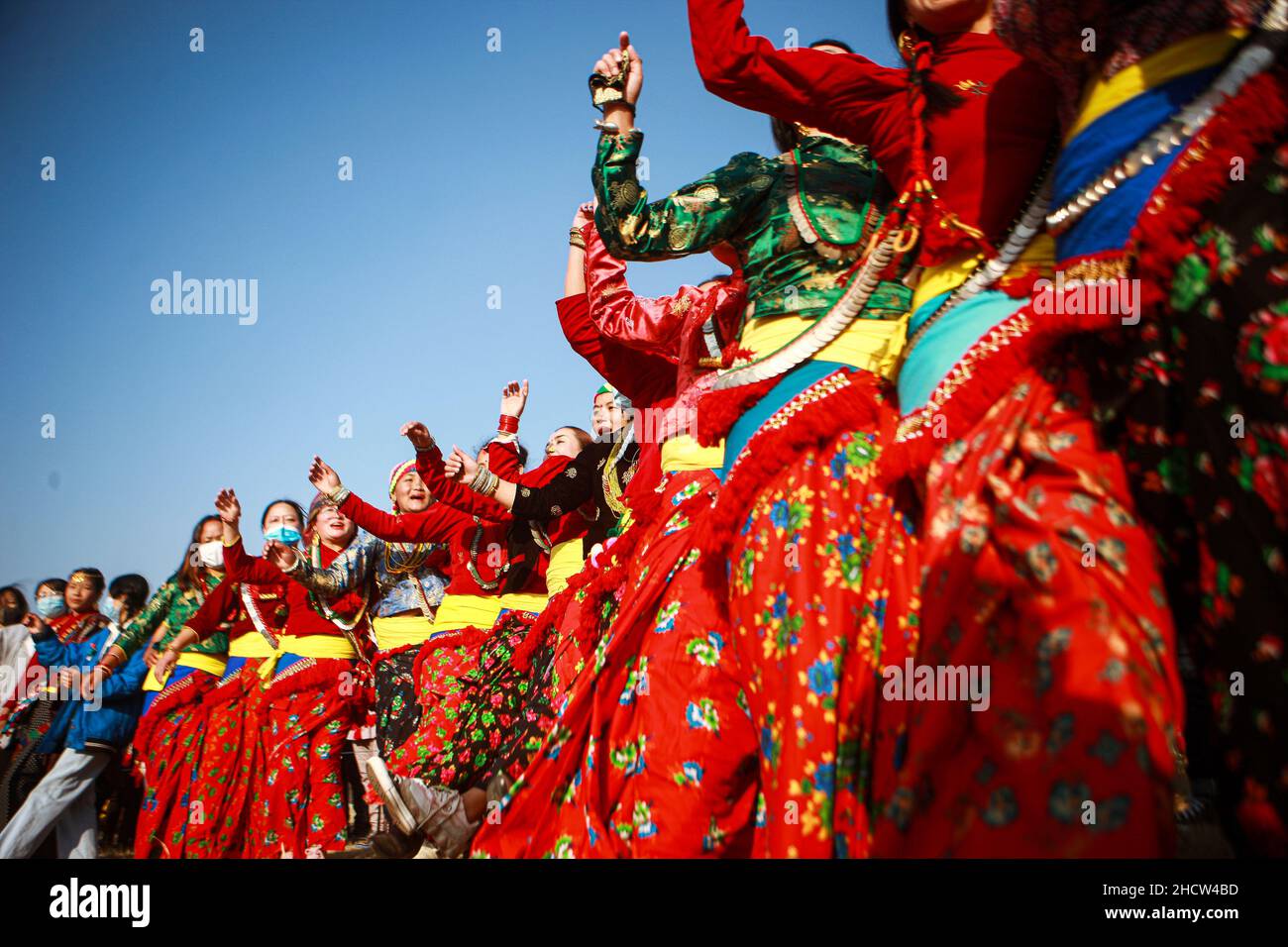 Bhaktapur, Bagmati, Nepal. 1st Jan, 2022. Locals clad in their ...