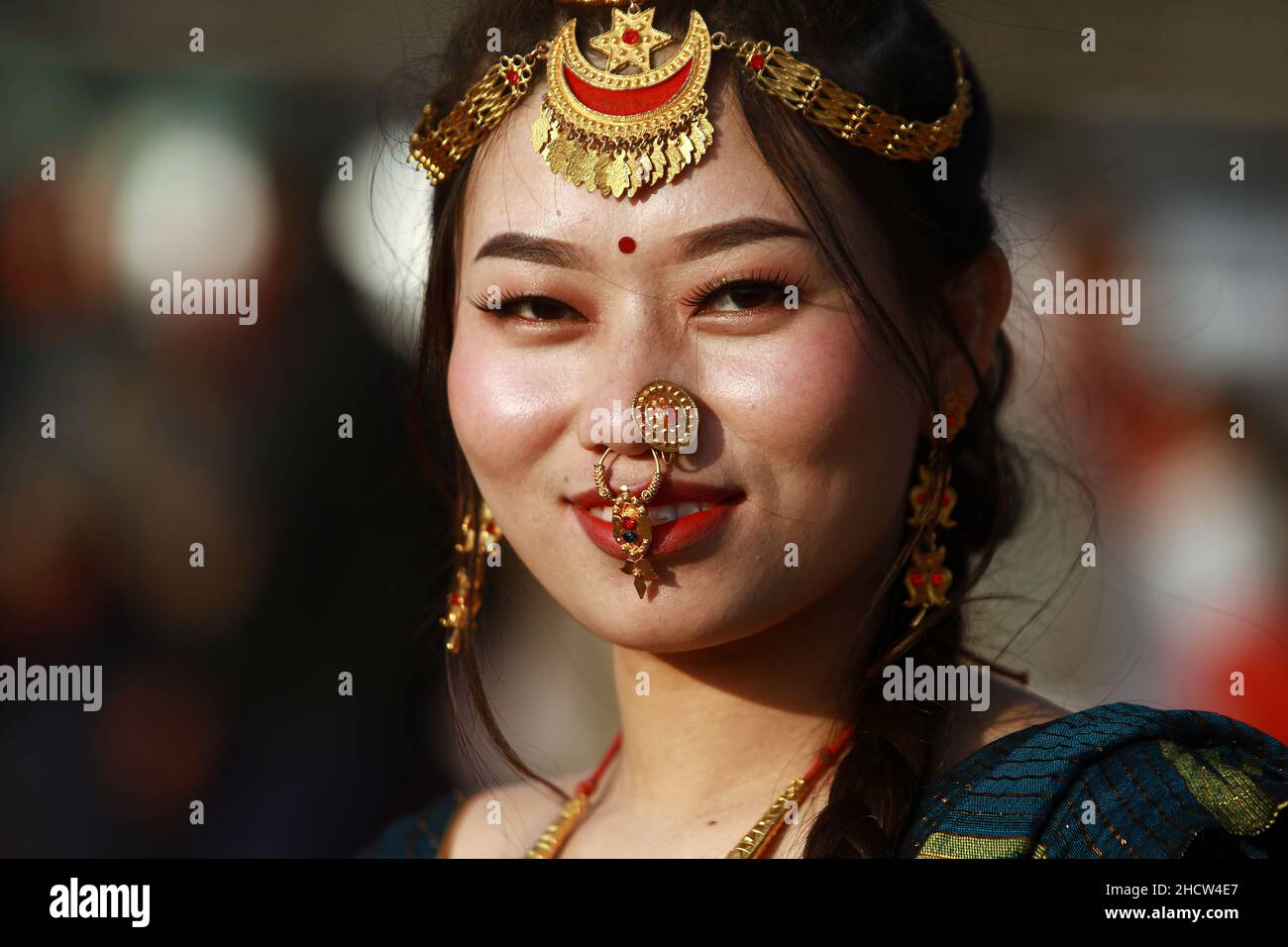 Bhaktapur, Bagmati, Nepal. 1st Jan, 2022. Locals clad in their ...