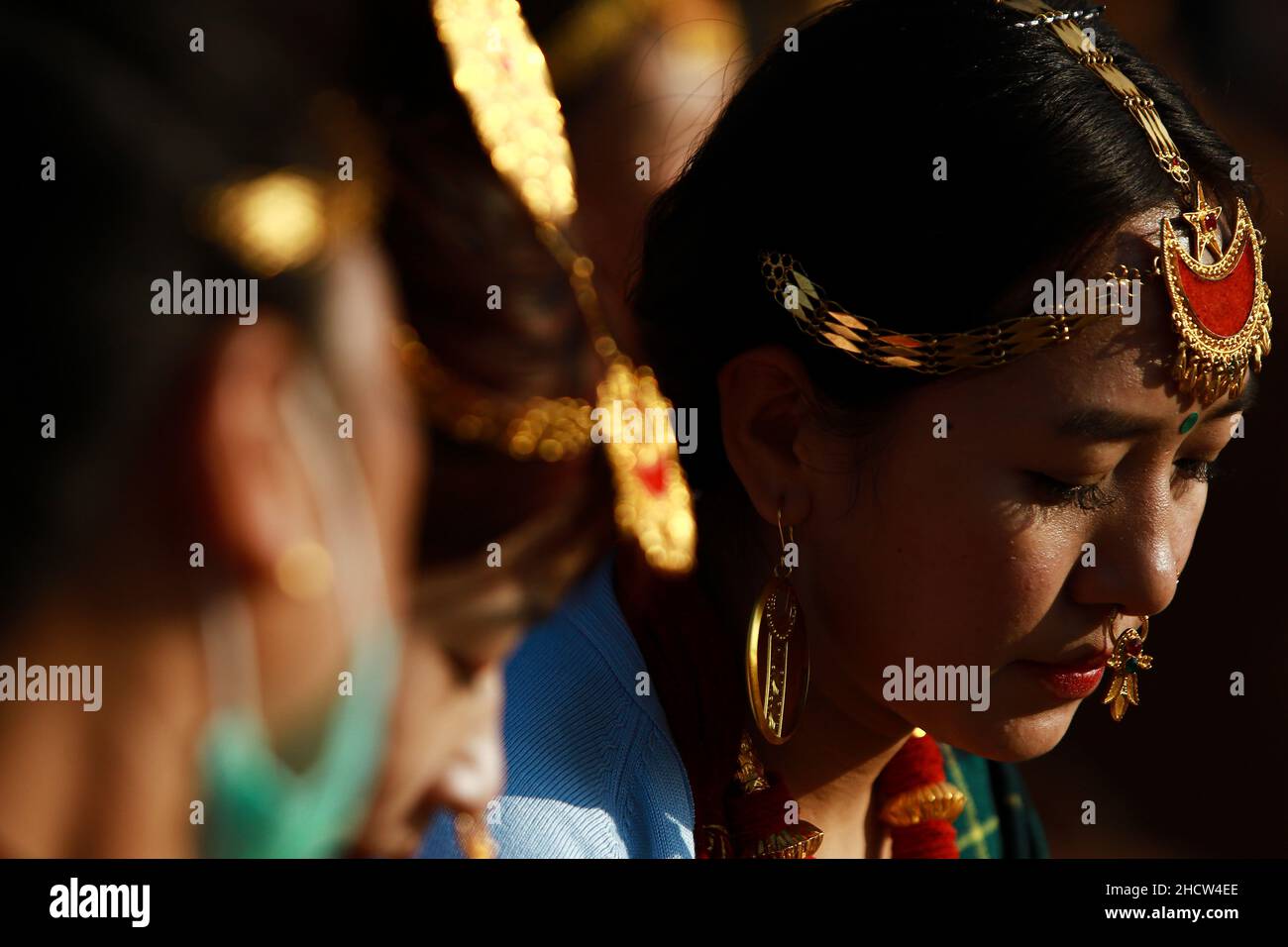 Bhaktapur, Bagmati, Nepal. 1st Jan, 2022. Locals clad in their ...
